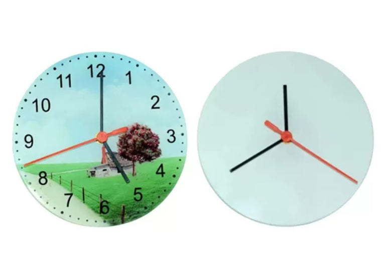 Round Sublimation Glass Clock 29cm – Blanks and Bits