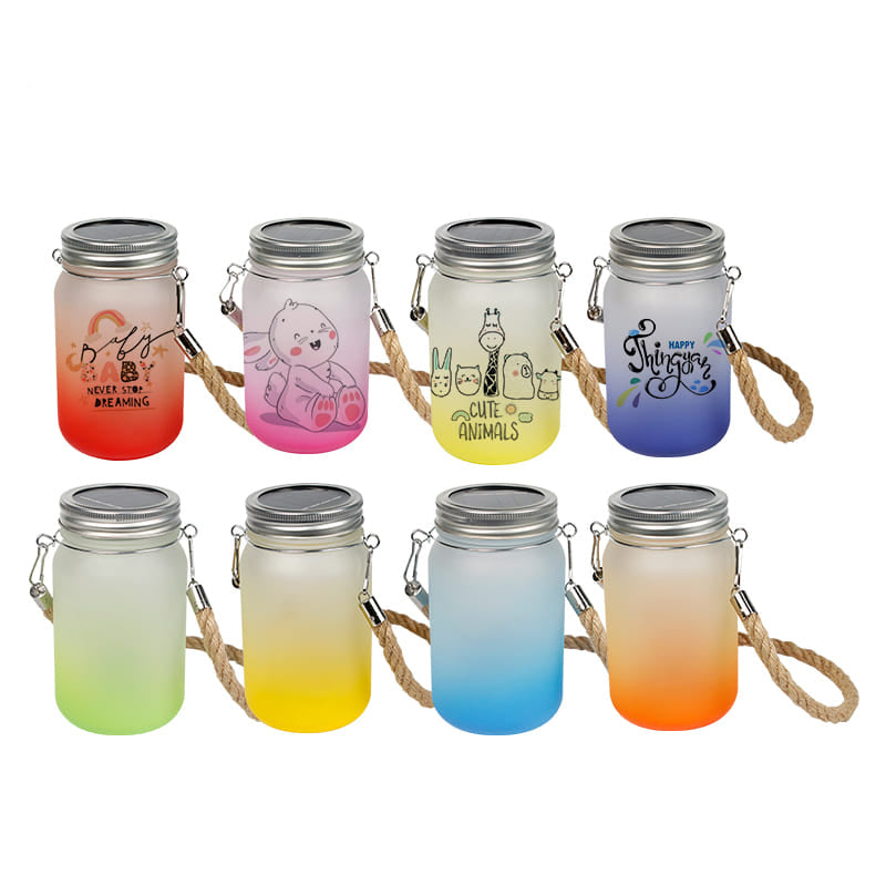 Sublimation Solar-Powered LED Colored Mason Jar Lights Lantern – Blanks ...