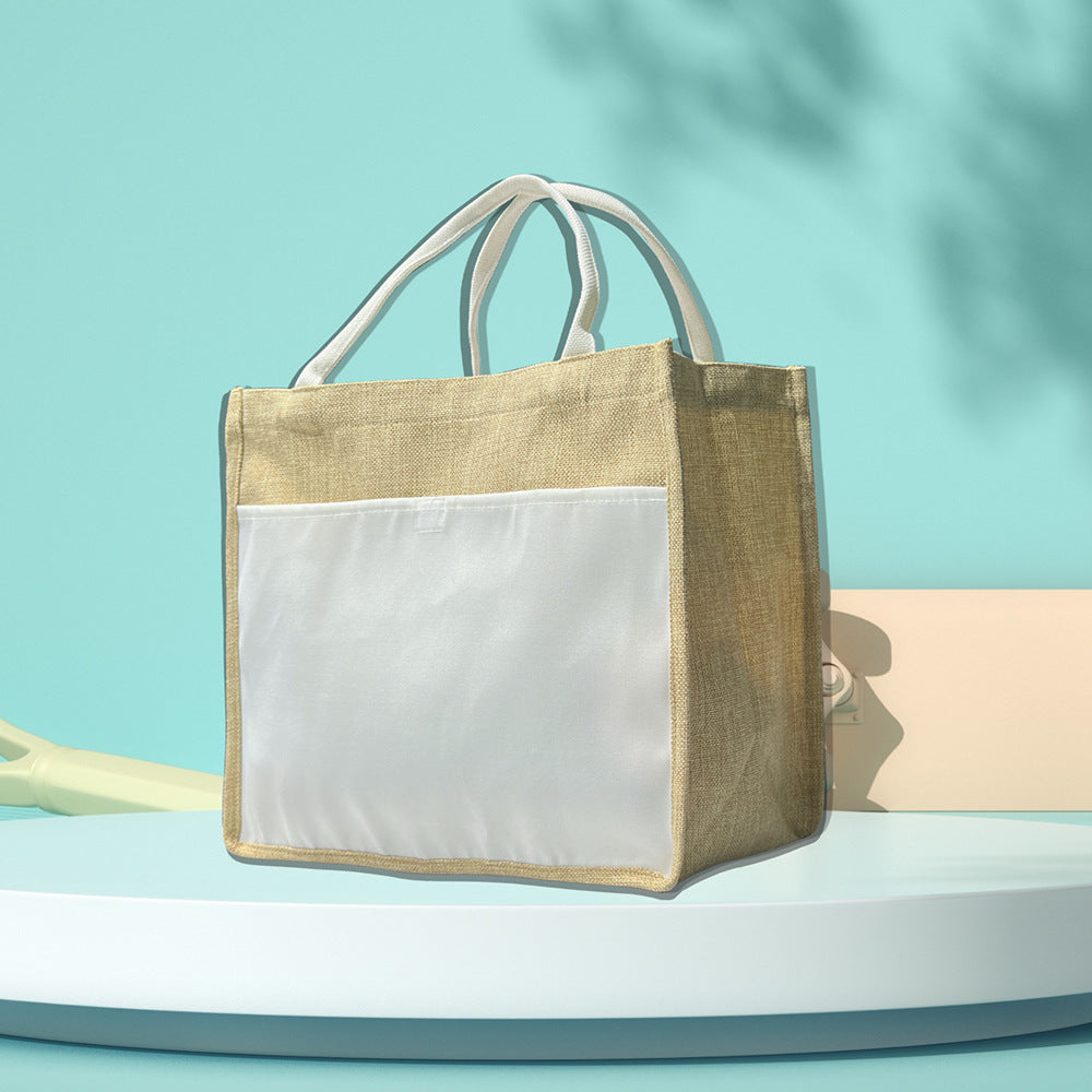 Dhyana Collection Sublimation Pocket Jute Tote Shopping Bag Large ...