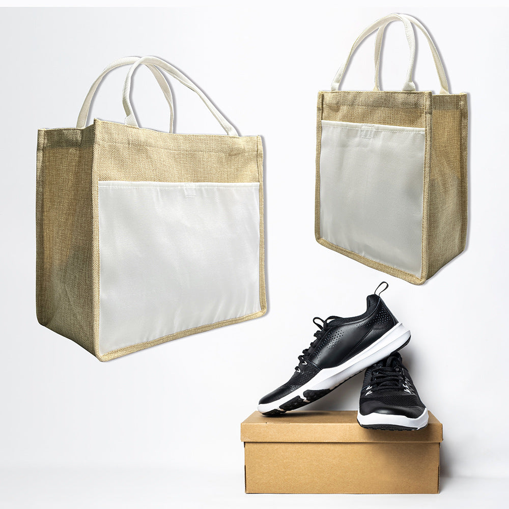 Dhyana Collection Sublimation Pocket Jute Tote Shopping Bag Small ...