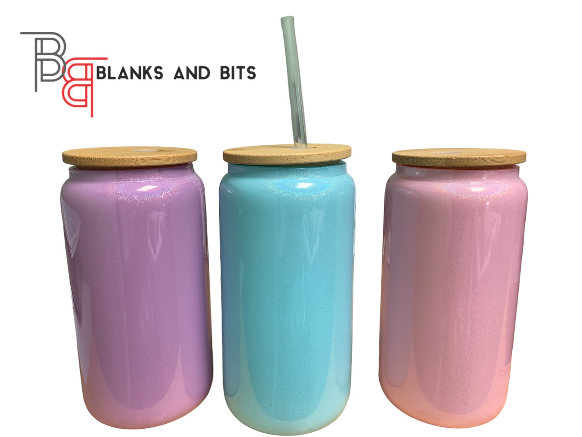 16oz Glitter Libby Glass Can Sublimation Blank – Blanks and Bits